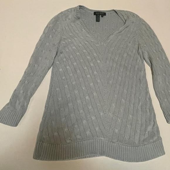 Ralph Lauren | Sweaters | Ralph Lauren Baby Blue Ribbed Sweater | Poshmark